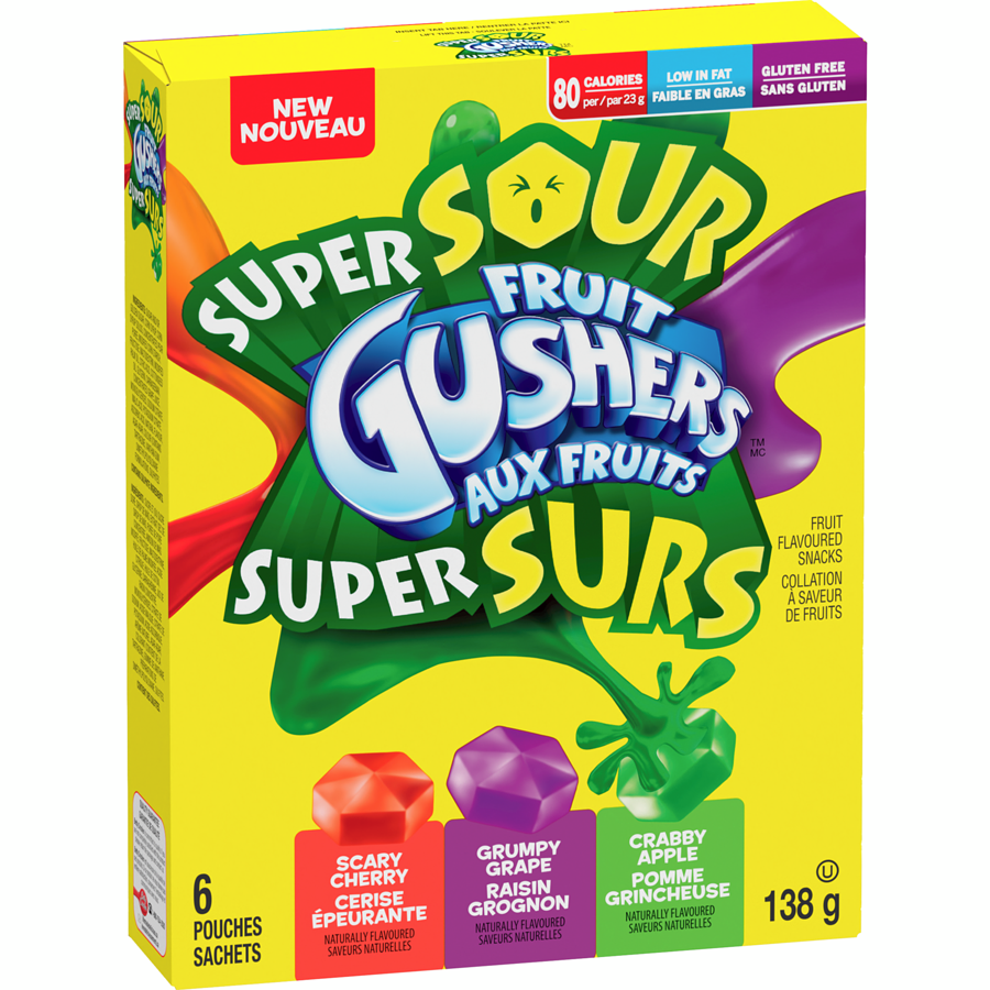 Fruit Gushers Super Sour Gushers Variety Pack (6 Pouches) (138 g.) | eBay