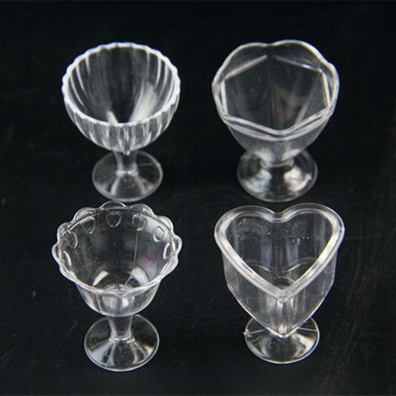 12pcs Mini Wine Cups Ice Cream Sundae Cup Toy Decorative Dollhouse ...