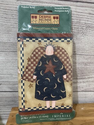 DEBBIE MUMM WHIMSICAL COUNTRY CHARM GARDEN ANGEL WALLPAPER BORDER BLUE ...