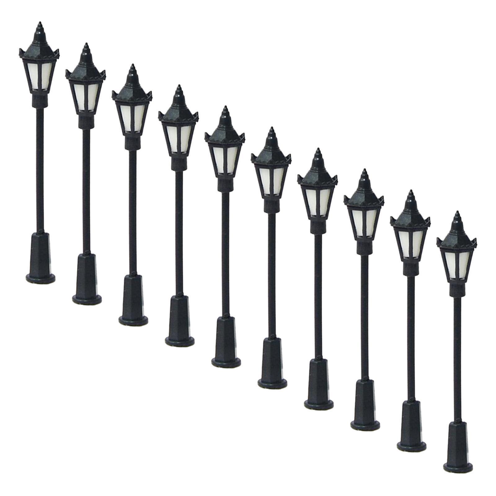 10x 1:75 Scale Model Lamp Post Model Train LED Lights Oo Gauge Railway ...