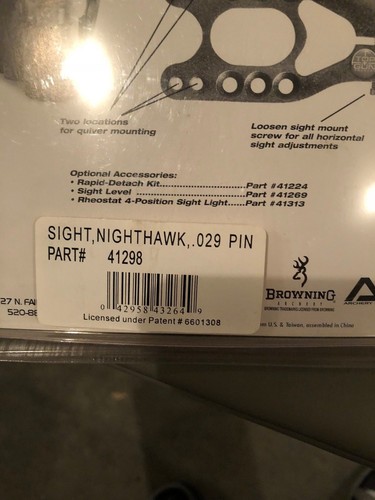 Top Gun Archery Nighthawk Sight .029 Pin 41298 NEW in PAckage | eBay