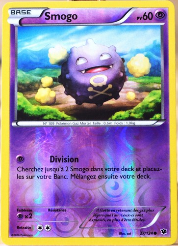 carte Pokémon 27/124 Smogo 60 PV - REVERSE XY - Impact des Destins NEUF ...