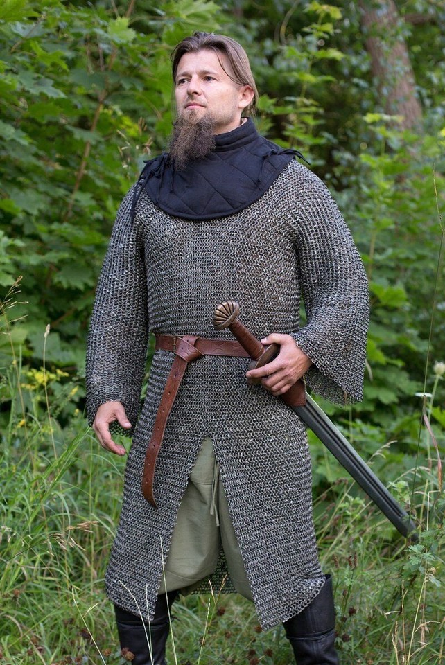8 mm Chainmail Shirt Viking Armor Medieval Costume Mail Hauberk Long ...