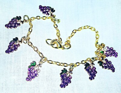 GRAPES 🍇 Charm Bracelet New And Unique | eBay