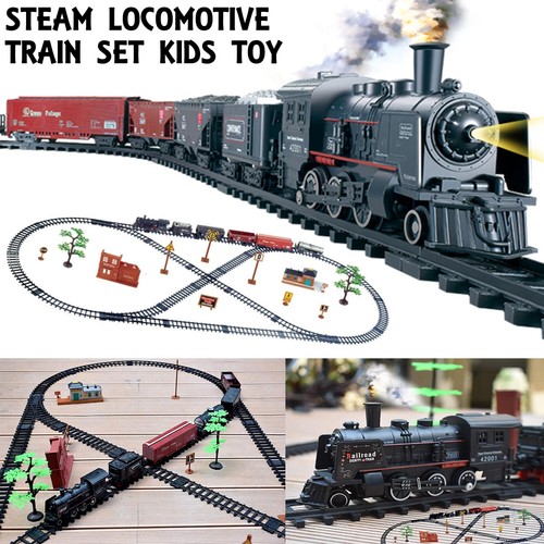Electric Large Classic Train Set Rail Track Carriages Kids Locomotive Toy Gift | eBay