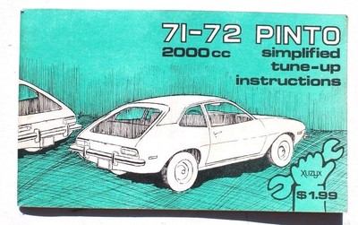 Vintage 1973 71-72 2000cc Pinto Simplified Tune-Up Instructions Booklet ...