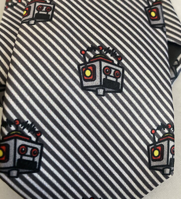 Robot Necktie Men’s Tie NEW Black Tie Geek Necktie Men’s Tech ROBOT | eBay