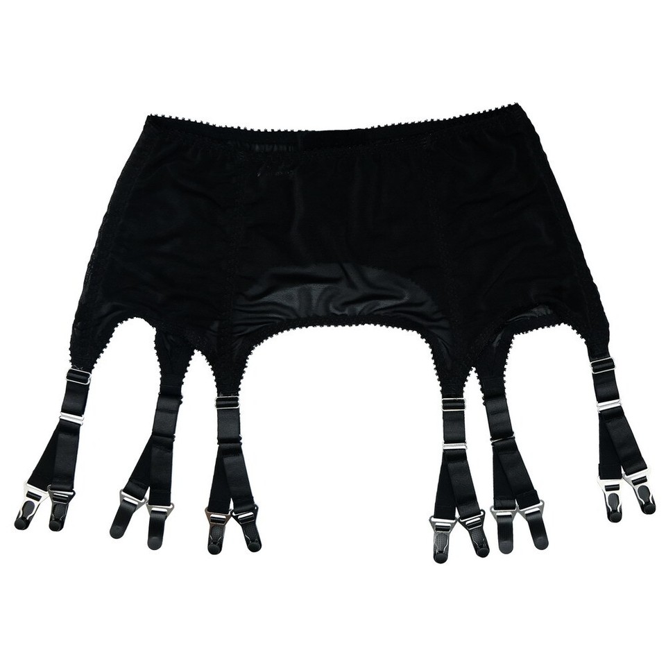Luxallacki Stretchy Mesh Garter Belt with 6 Adjustable Y-straps and 12 ...