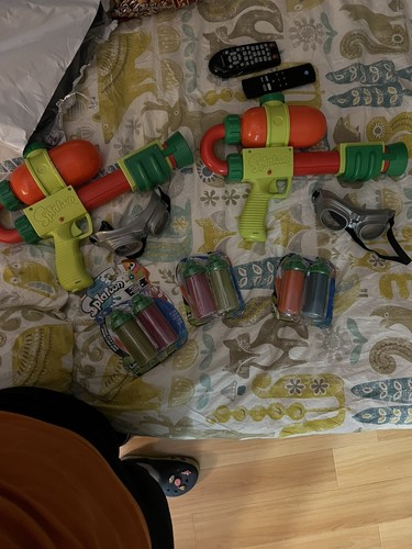 Nintendo-Splatoon: 2 Splattershot Blaster Ink Guns W/6 Refills-COMPLETE ...