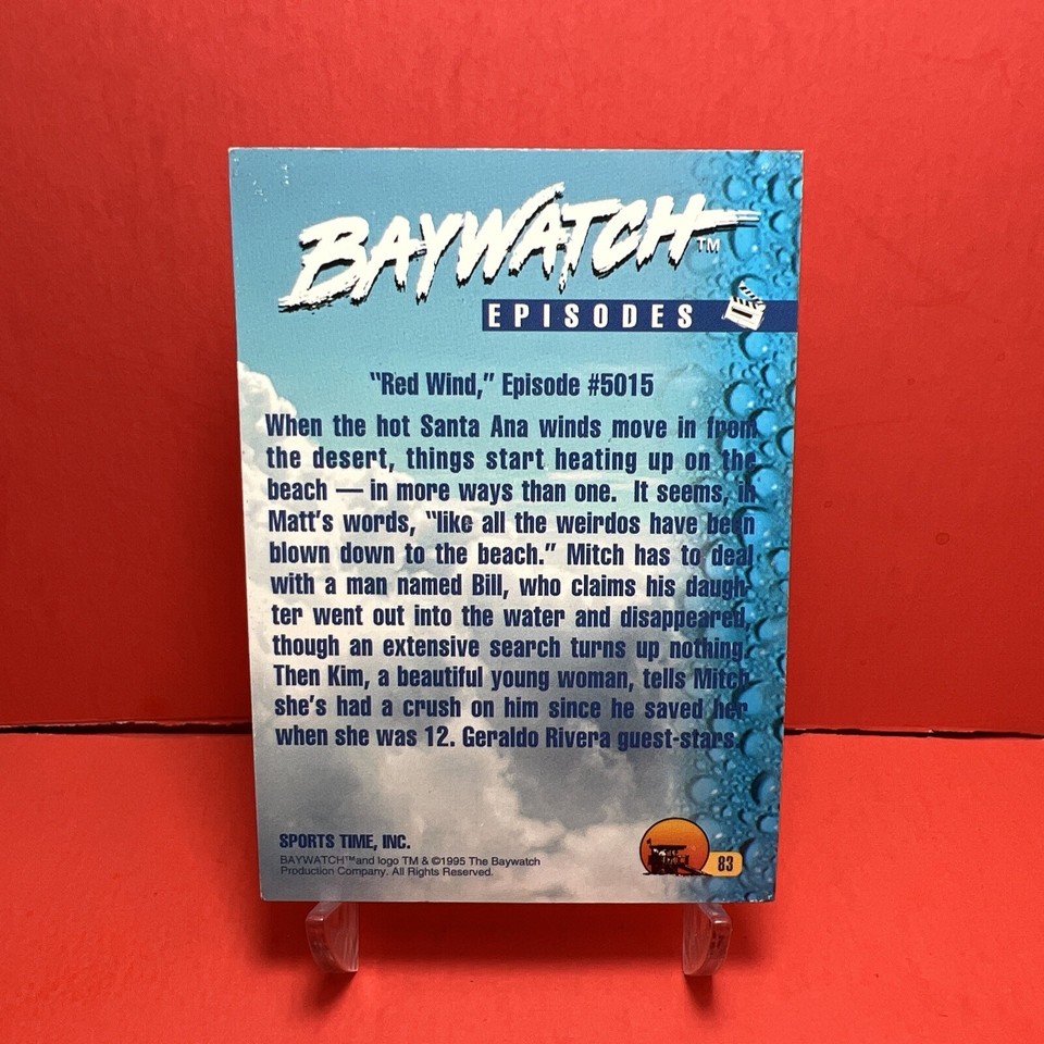 1995 Sports Time Baywatch Episodes Red Wind Episode #5015 #83 VG | eBay
