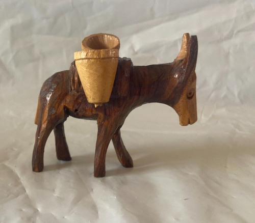 Hand Carved Wooden Donkey Mule Burro | eBay