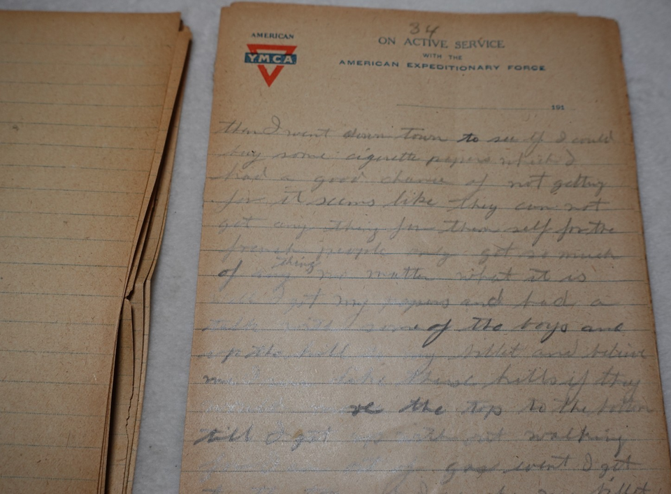 U.S. Military Soldier World War I AEF France 1918 Original Handwritten ...