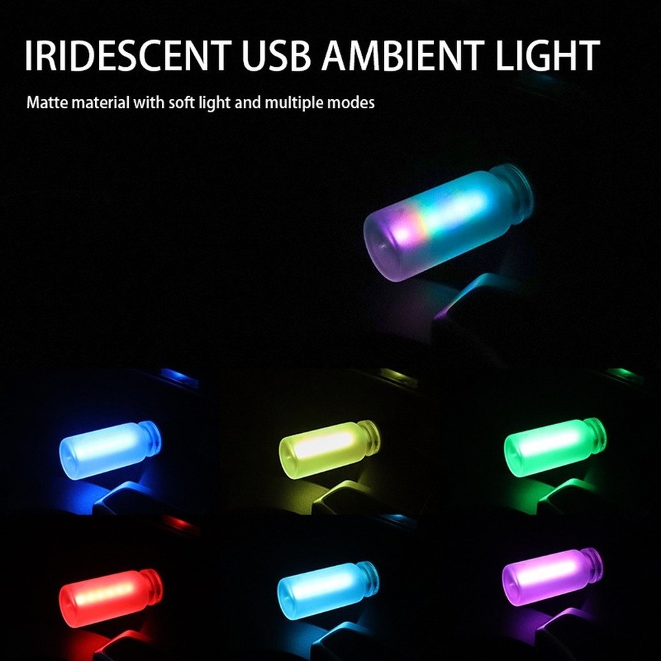 Car Interior USB Ambient Light with Frosted Glass Bottle and Touch ...