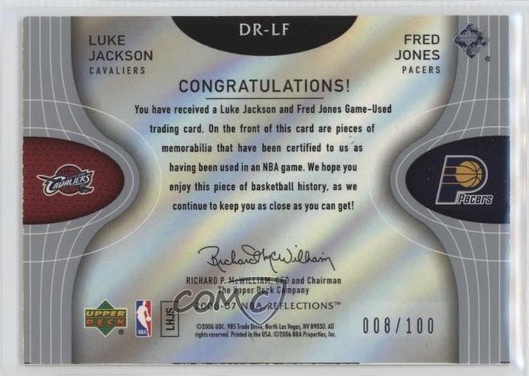 2006 Upper Deck Reflections Fabric Dual Gold /100 Fred Jones Luke ...