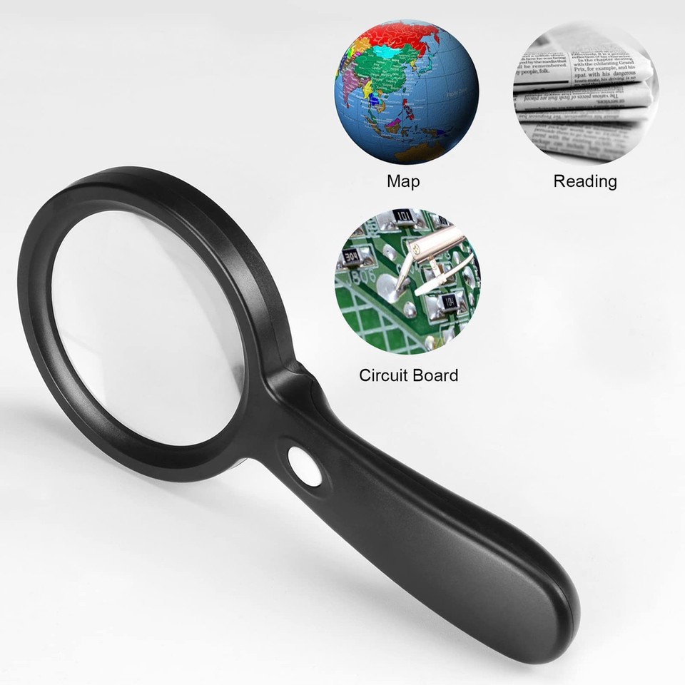 Magnifying Glass with Light, High Magnification Handheld Large ...