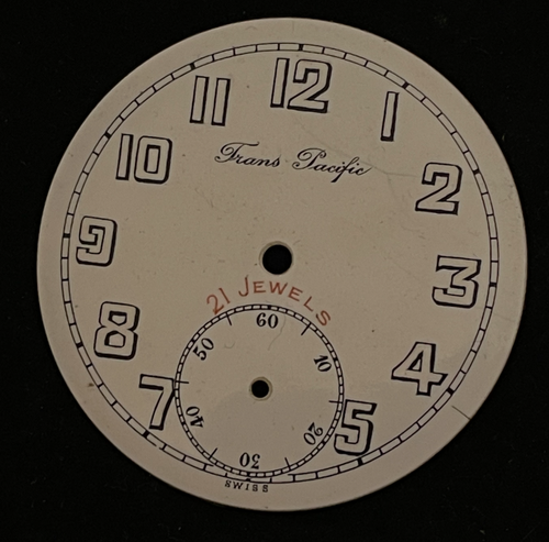 Vintage Trans Pacific Pocket Watch Dial Parts/Repair 16s 21 Jewels ...