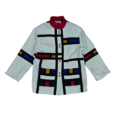 Vintage International Scene Mondrian Style Jacket Wool Unisex Size ...