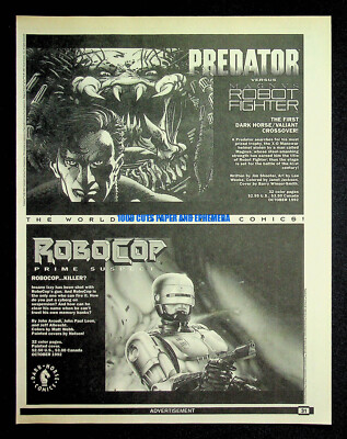 Predator vs Magnus + Robocop Dark Horse Comics 1992 Print Magazine Ad ...