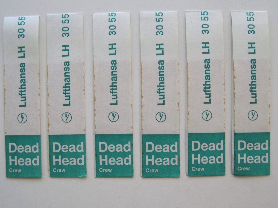 DEAD HEAD CREW Vintage Lufthansa Airlines Luggage Baggage Claim tags ...