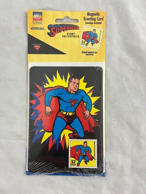 Vintage - Superman - 1998 - USPS Stamp - Magnetic Greeting Card w ...
