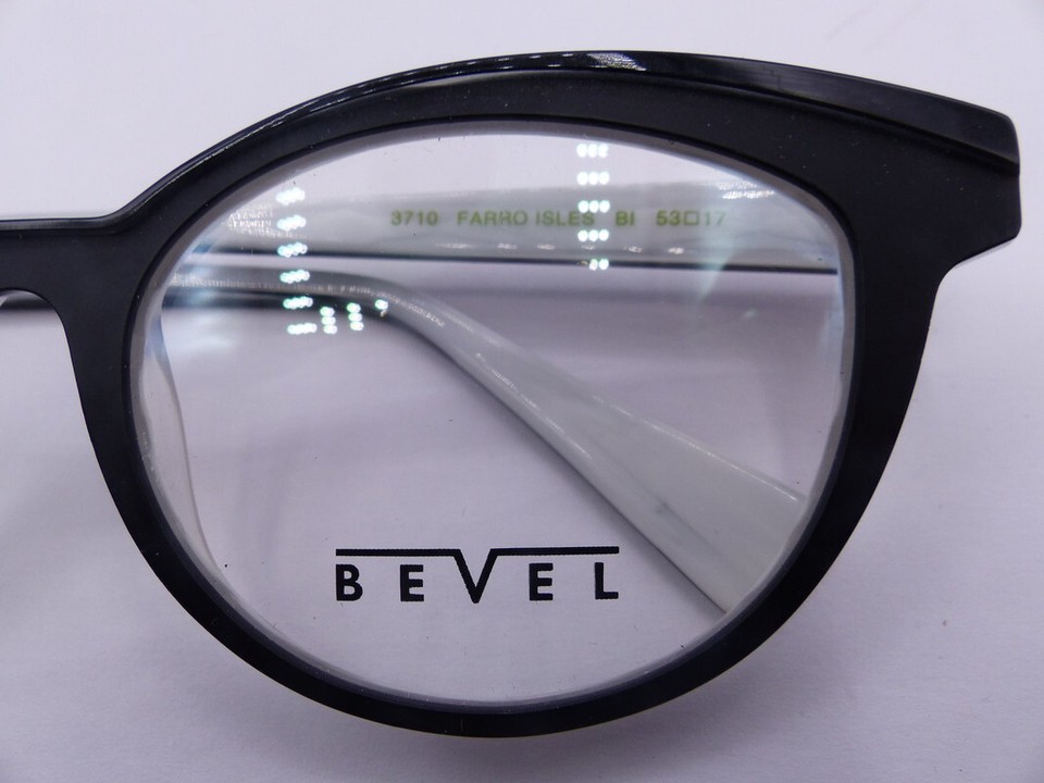 BEVEL 3710 FARRO ISLES BLACK/IVORY WOMENS EYEGLASSES FRAMES SIZE 53-17 ...