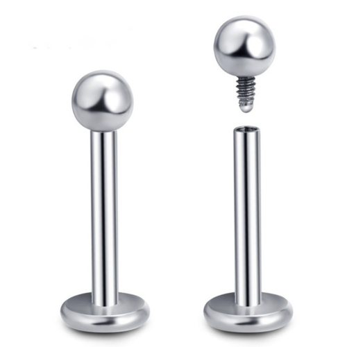 10 PCS/lot Internally Thread Labret Ring Surgical Steel Lip Stud Tragus ...