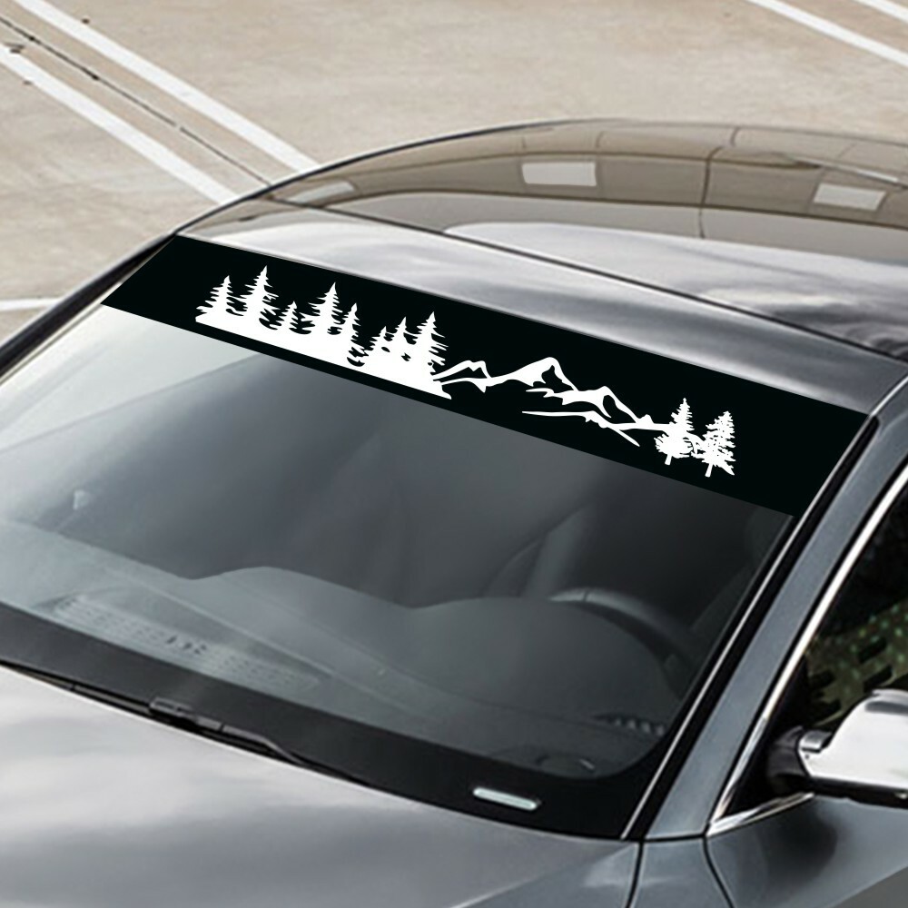 Car Front Windshield PVC Sticker Tree Mountain Graphics Sunshade File ...