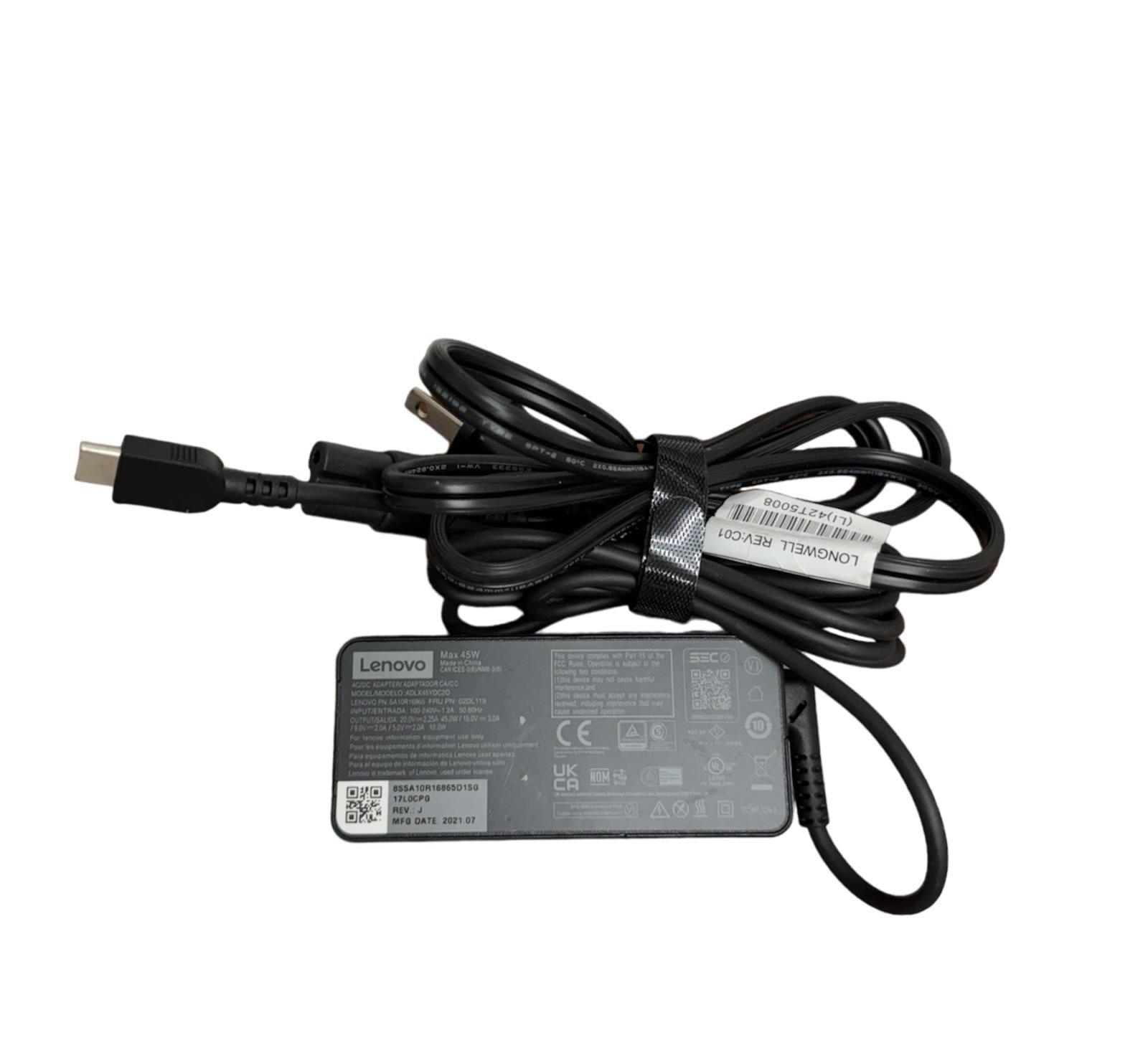 Genuine Lenovo 45W USBC Type-C AC Power Adapter Charger 20V 2.25A ...