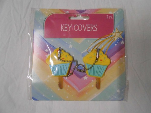 New Cute 2 pack Cupcake cakes Dessert key covers Caps for Keychain ...