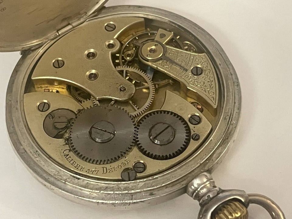 Military Open Face Pocket Watch Calibre 477 Depose Silver 800 Runs 🌺🌺 ...