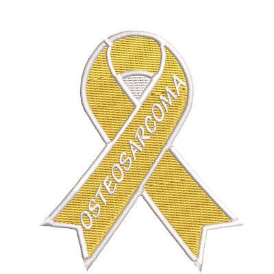 Osteosarcoma Yellow Awareness Support Ribbon Patch Embroidered Iron-On ...
