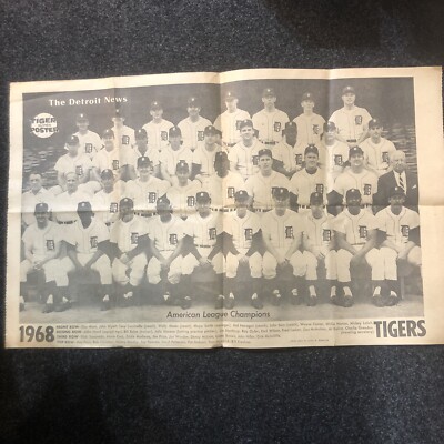 1968 Detroit Tigers Team Detroit News Super Poster - Original AL ...