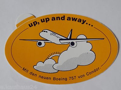 Promotional Stickers Condor Up And Away Airline Boeing 757 Lufthansa | eBay