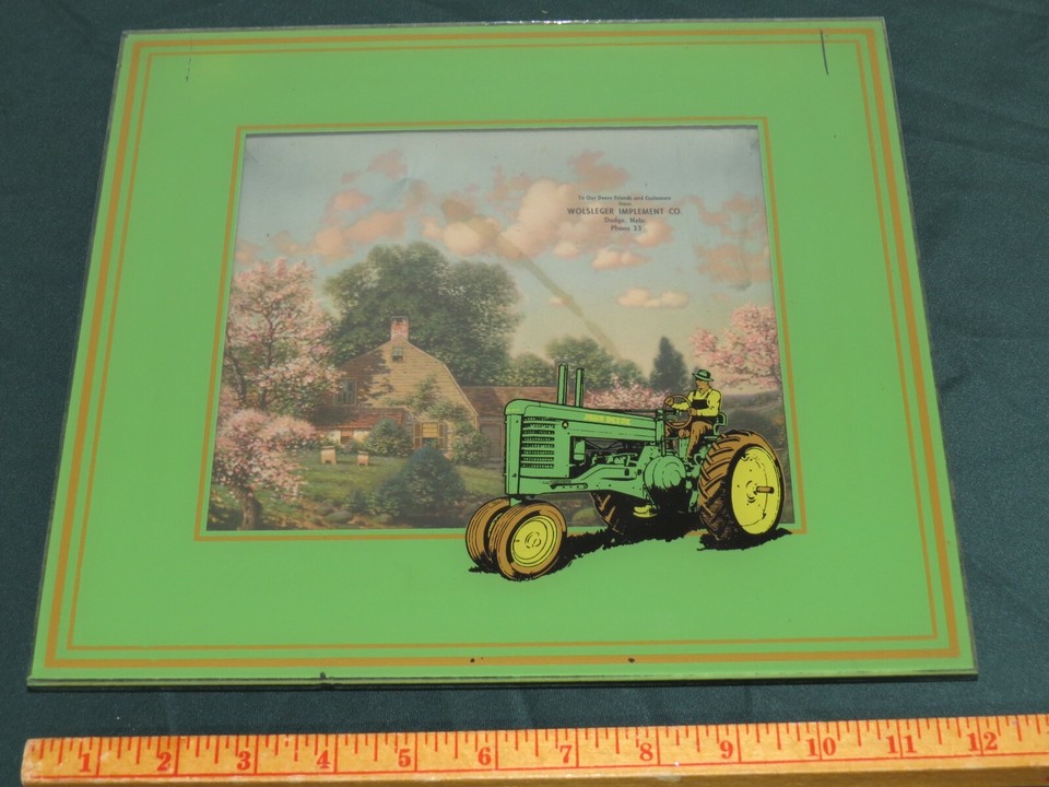 Vintage John Deere model A Tractor SHADOW BOX Original 1940's Dodge ...