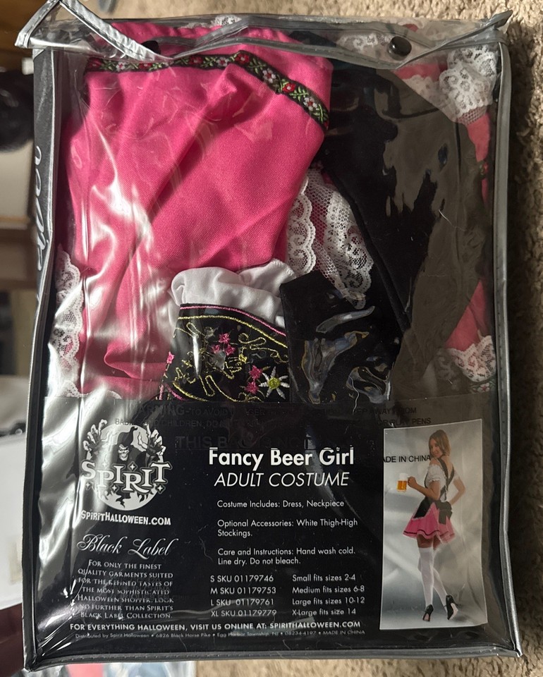 Spirit Black Label Fancy Beer Girl Costume (Medium) Complete Bar Maid ...