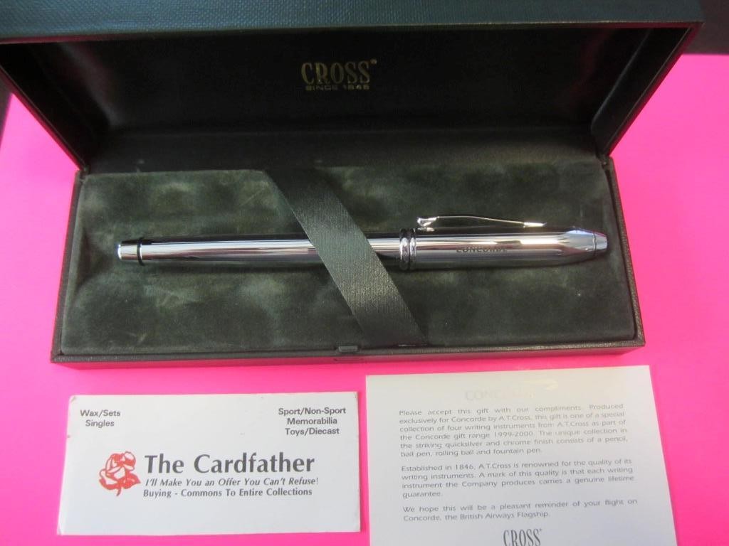 BRITISH AIRWAYS CONCORDE AIRPLANE HEAVY CHROME CROSS FELT PEN RARE NICE ...