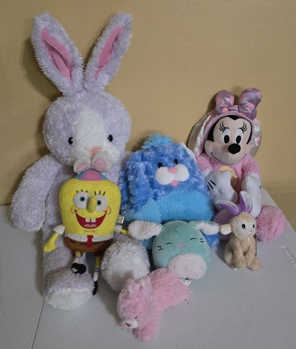 Lot Of 7 Easter Plush | Stuffed Animals | SpongeBob | Minnie Mouse ...