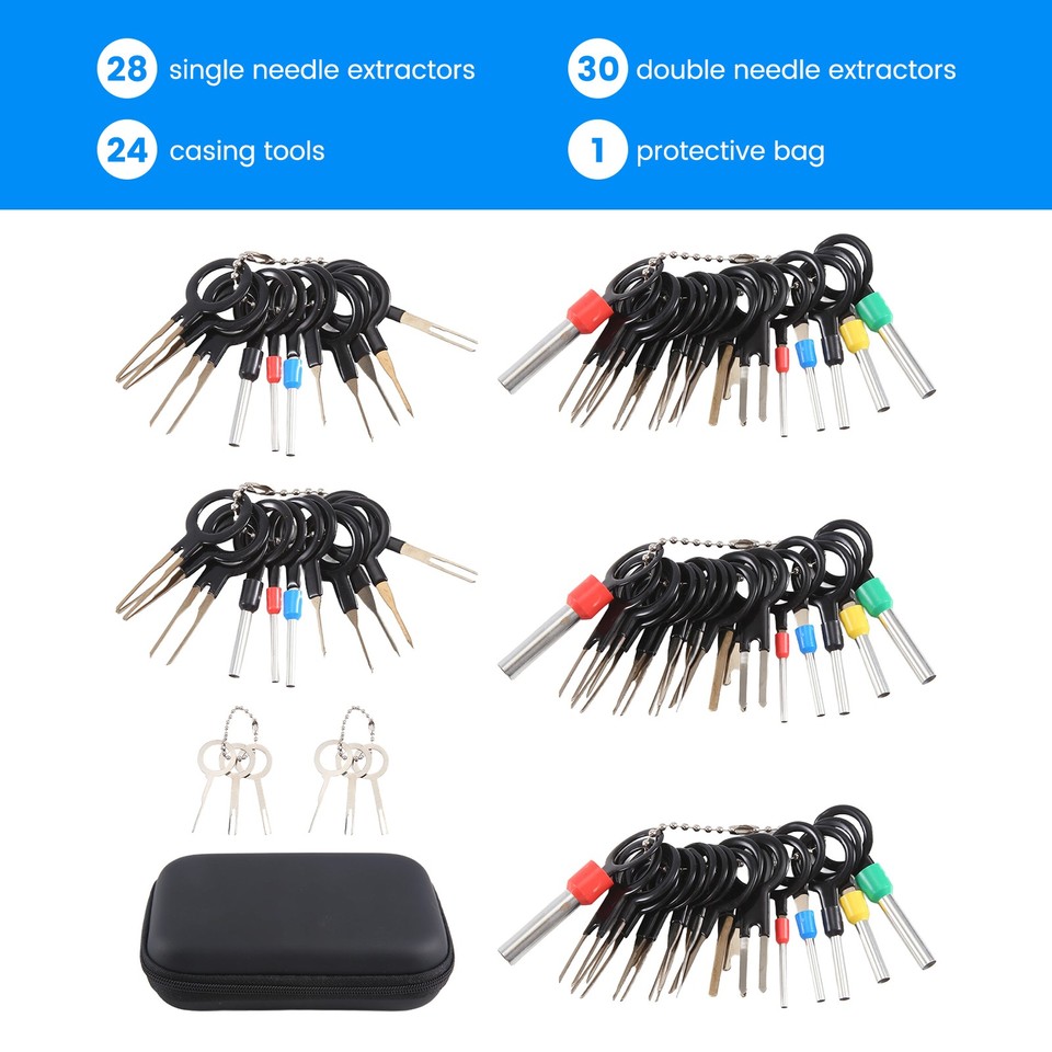 82PCS Terminal Extractor Removal Tool Kit Depinning Key Tool Set for ...