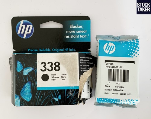 Genuine HP 338 Black Ink Cartridge C8765EE Date 2024 Sealed VAT Invoice ...