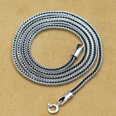 Pure S925 Sterling Silver Chain 2mm 3mm Lucky Wheat Link Necklace 18 ...
