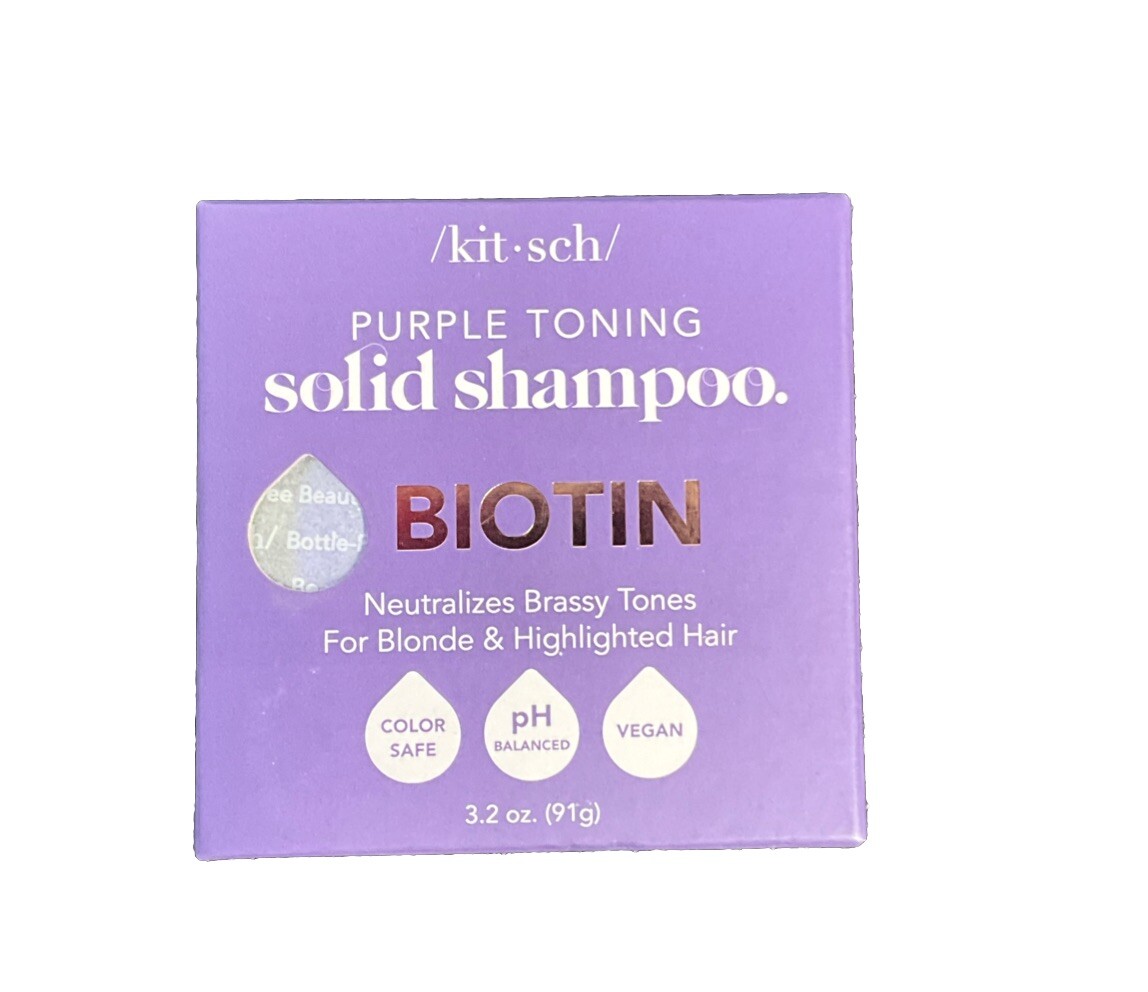 kitsch Purple Toning Biotin Solid SHAMPOO Bar 3.2 oz Color Safe - Vegan ...