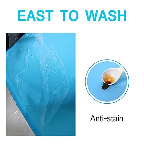 2 Pack Silicone Placemats for Baby Kids Non-Slip Eating Toddler Table ...