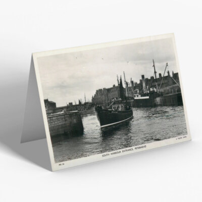 GREETING CARD - Vintage Scotland - South Harbour Entrance, Peterhead ...