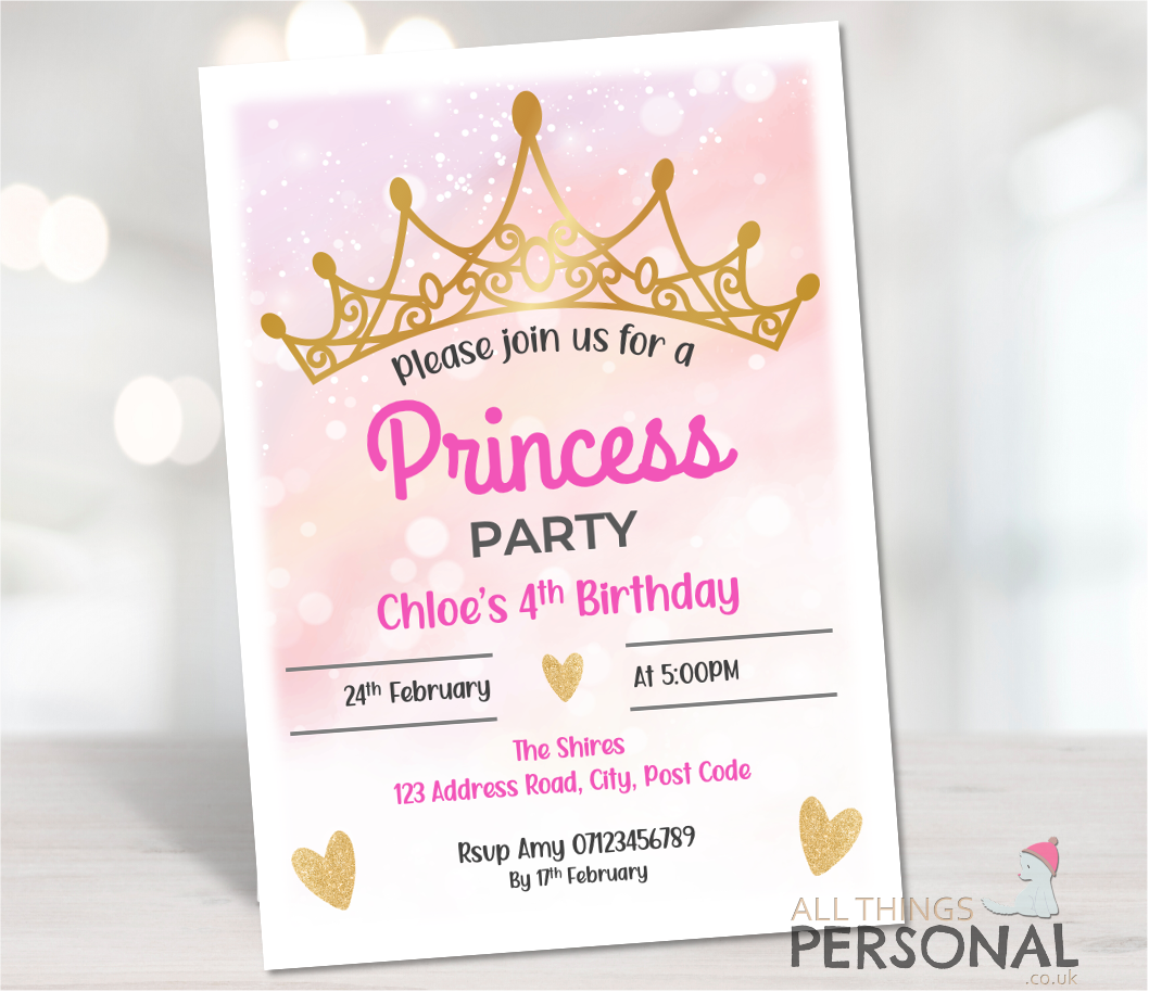 Princess Tiara Invitations Princess With Crowns EXPRESS YOURSELF DIY