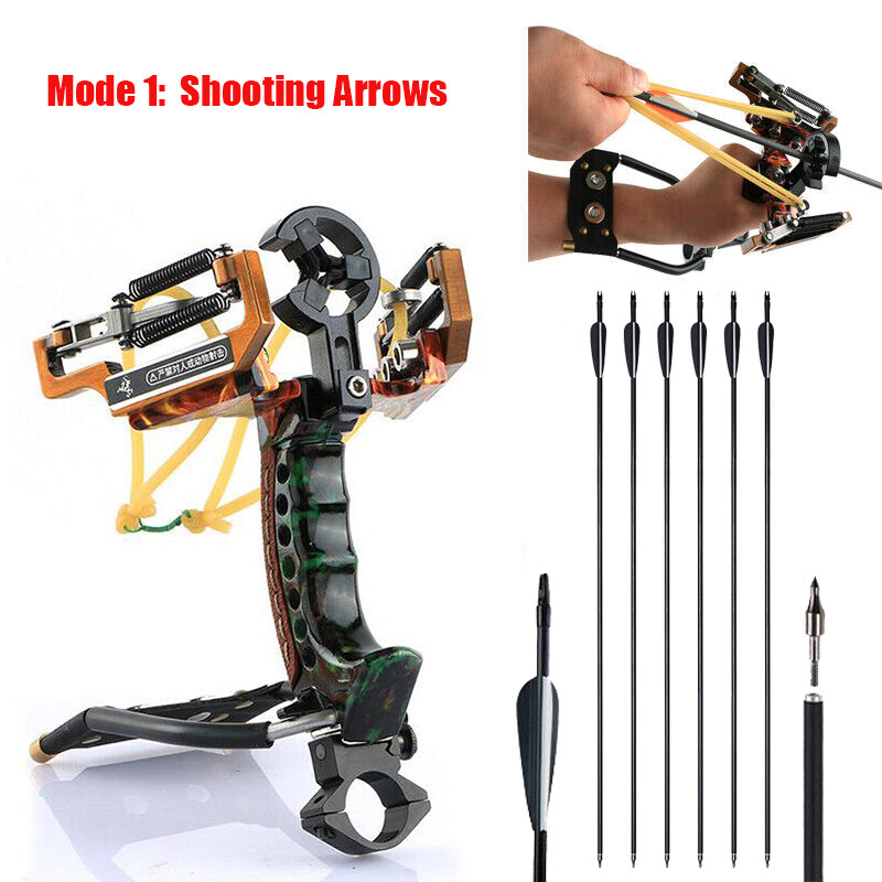 Hunting Fishing Slingshot High Velocity Catapult with Arrow Rest +2X ...
