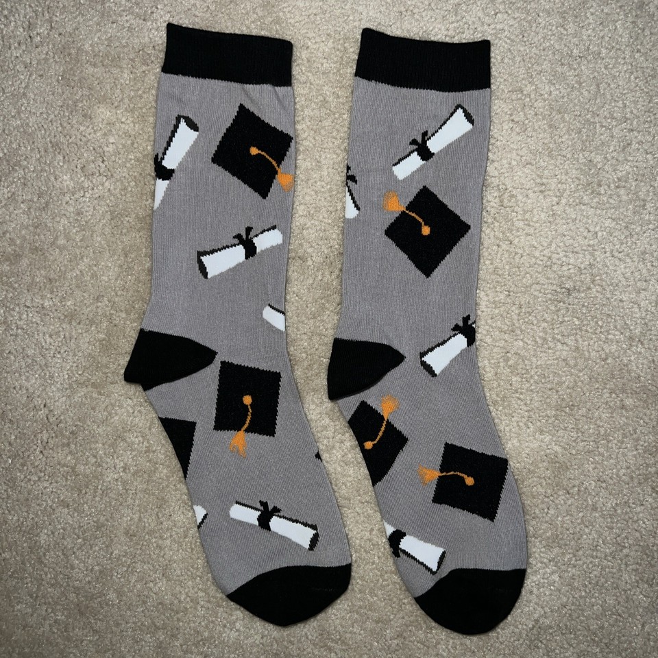 Graduation Sock Unisex Crew Socks Novelty Cap & Diploma Adult, 1 Pair ...