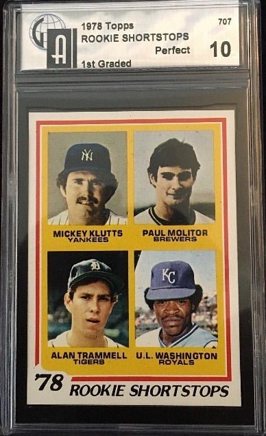 1978 Topps Rookie Shortstops Paul Molitor Alan Trammell #707 GAI 10 GEM ...