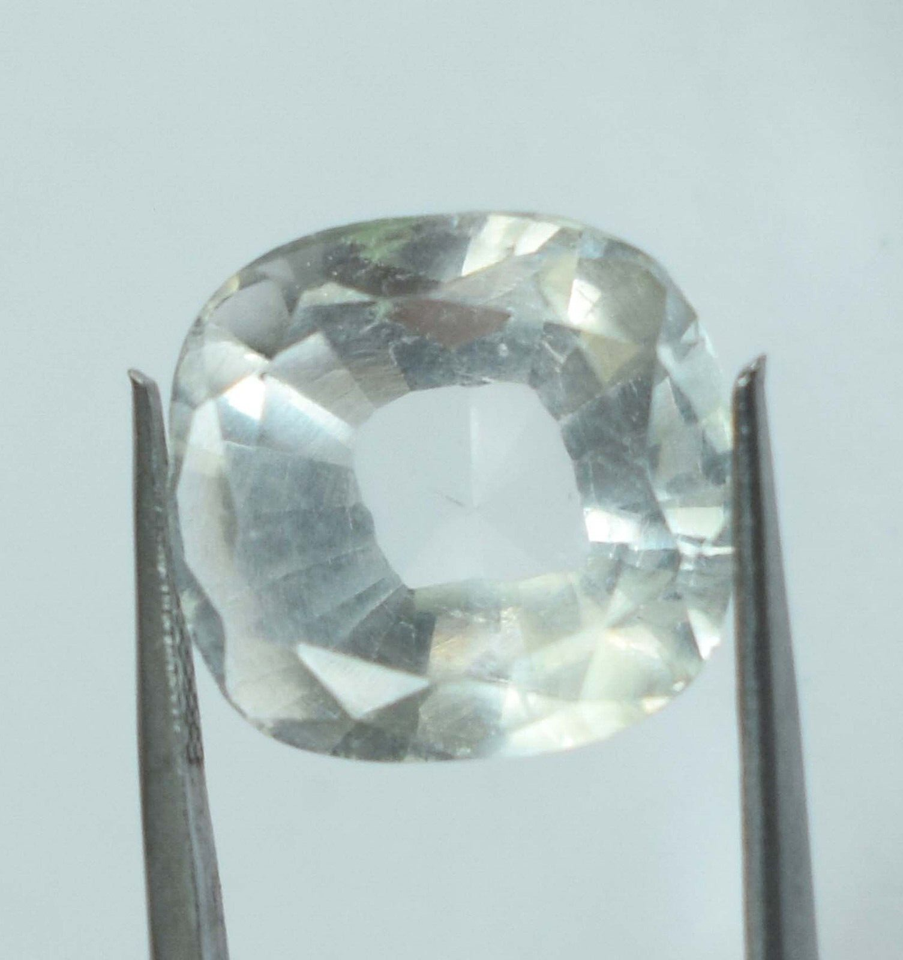 Cushion 10.70 Ct/13 mm Natural White Goshenite Beryl Gemstone Certified ...