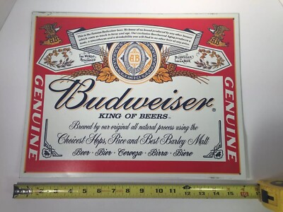 Vintage Budweiser Tin Metal Sign Made in USA 2001 King Of Beers Bud 16 ...