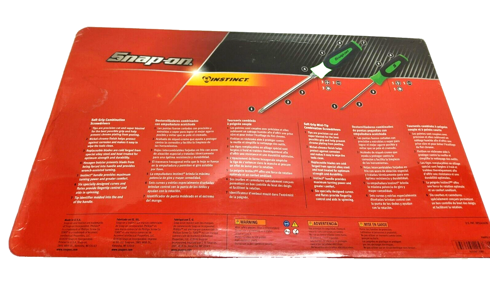 Snap-on SGDXW120BG Soft Grip Combination Screwdriver Set 12pc | Green ...